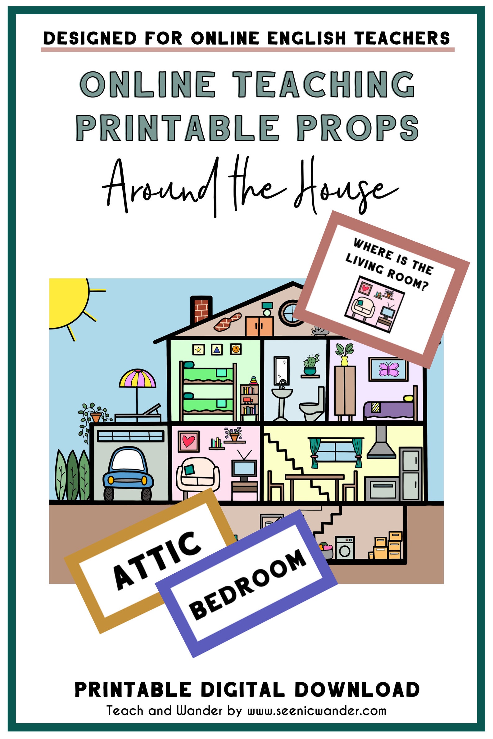 Around the House Printable | Teaching Prepositions Activity | Printable ...