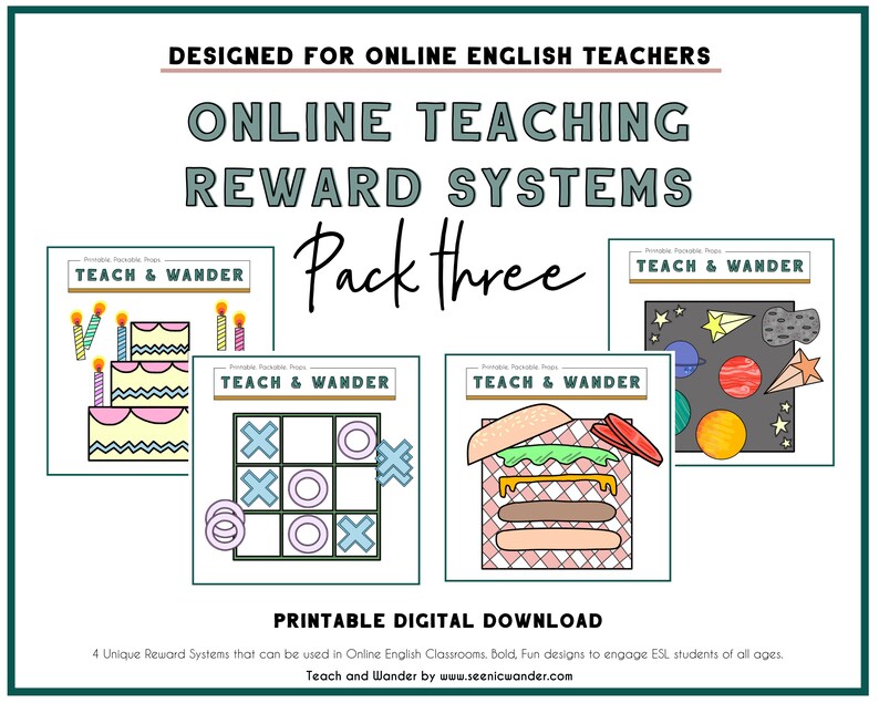 Reward System Pack 3 | Printable Reward Systems for Online English ...