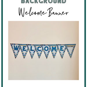 BLUE Classroom Welcome Banner | Online Classroom Background Printable ...