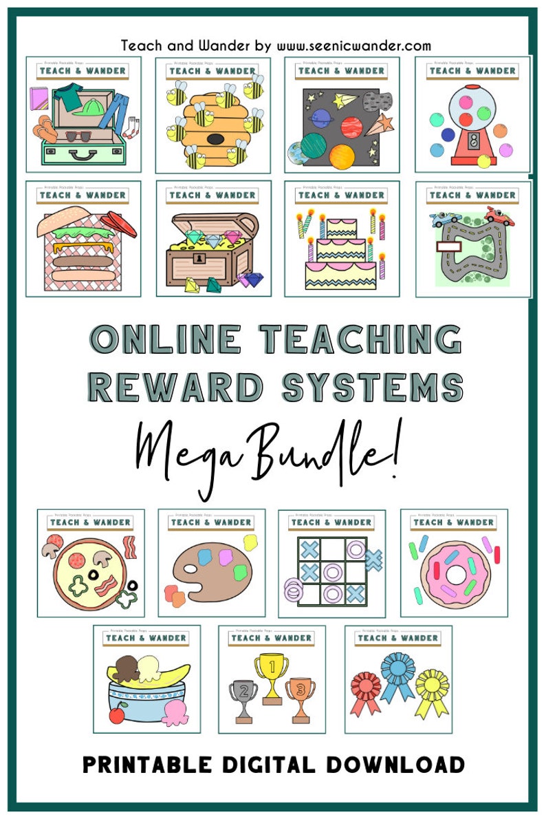 BUNDLE 14 Online Teaching Reward Systems Printable Rewards Systems for ...