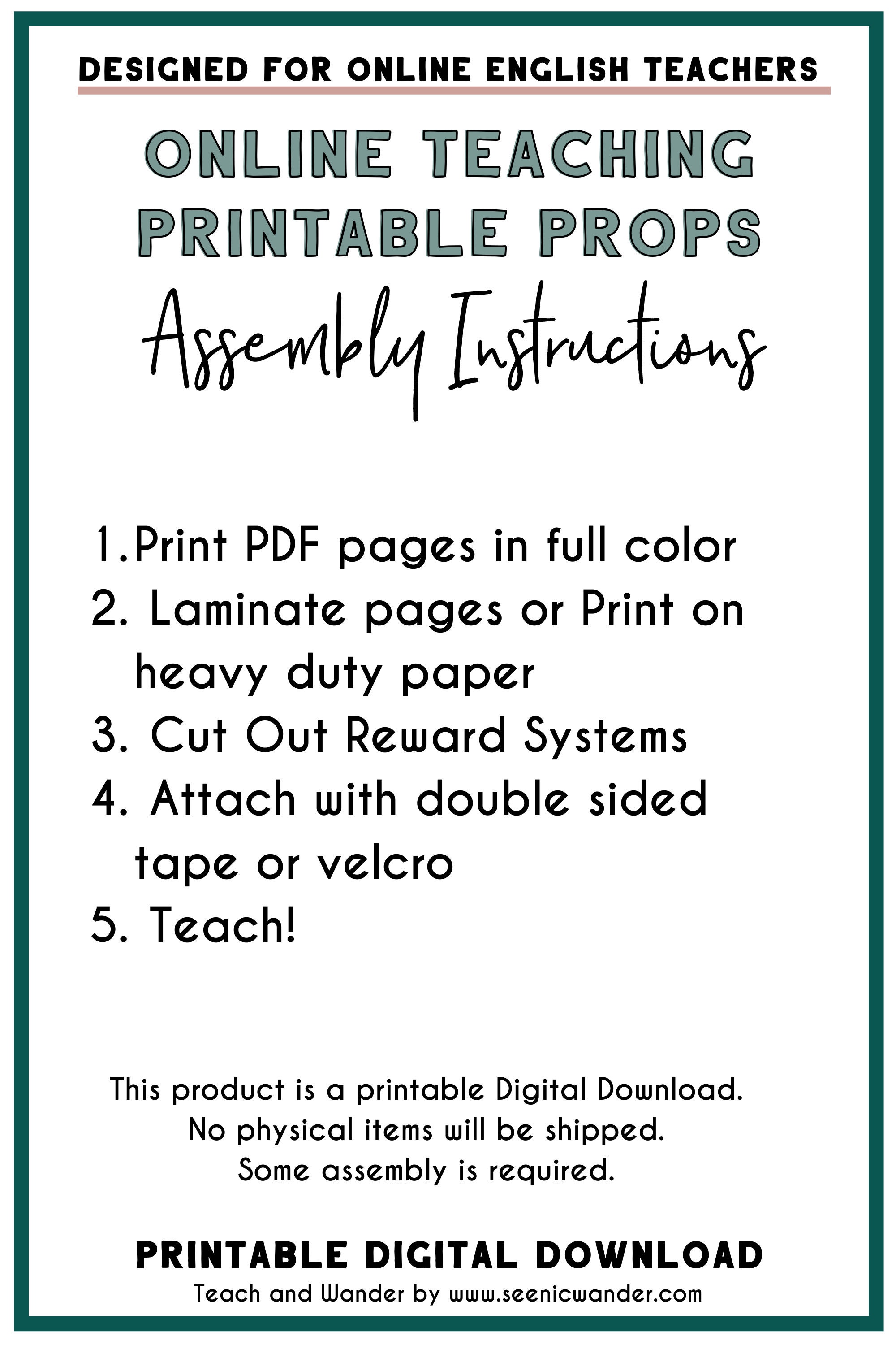 Sports Reward System & Props for Teaching English Online | ESL Props ...