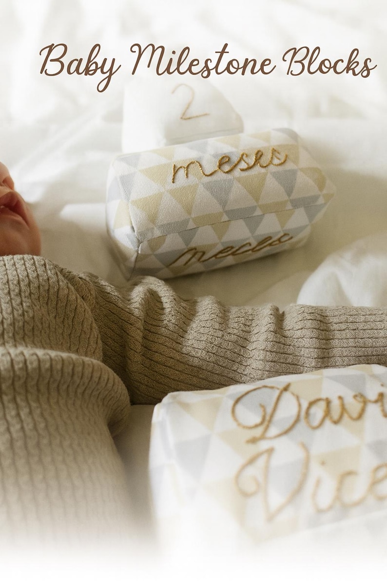 Baby Milestone Blocks Sewing Pattern | Fabric Photo Props | DIY ...