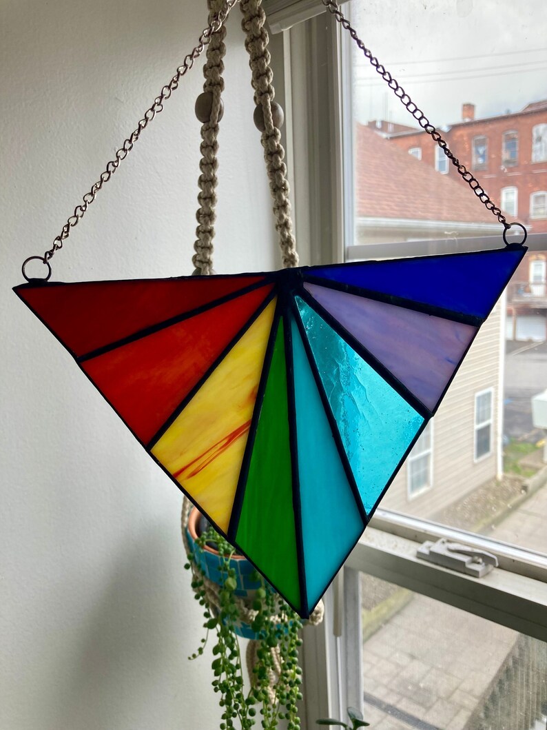 Rainbow Stained Glass Suncatcher - Etsy