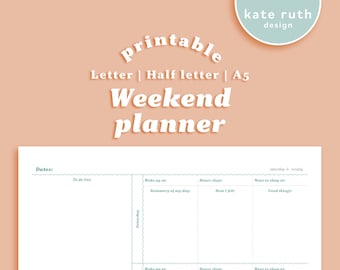 PRINTABLE Planner Templates, Daily Planner, Weekend Planner, Work ...
