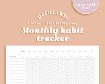 Habit Tracker Printable for Accountability and Goal Setting - Etsy