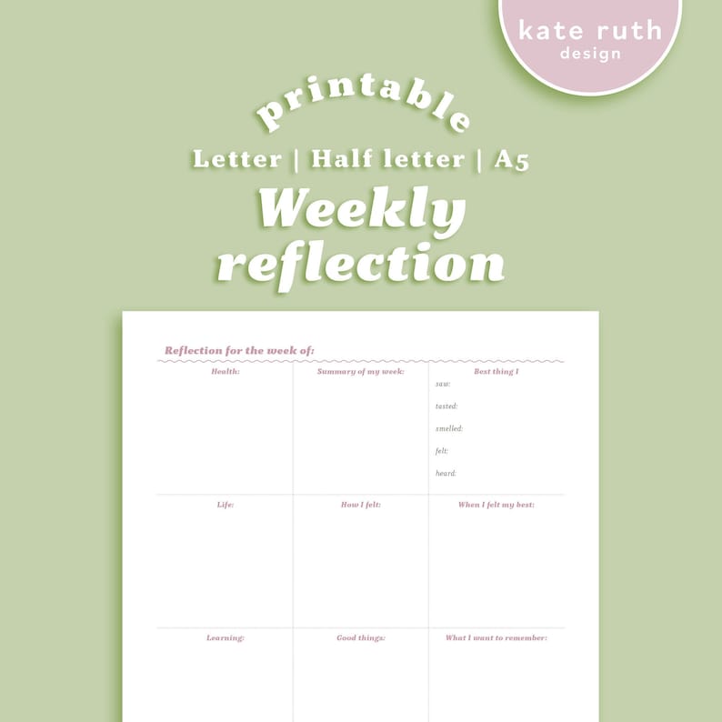 Weekly Reflection Printable - Etsy