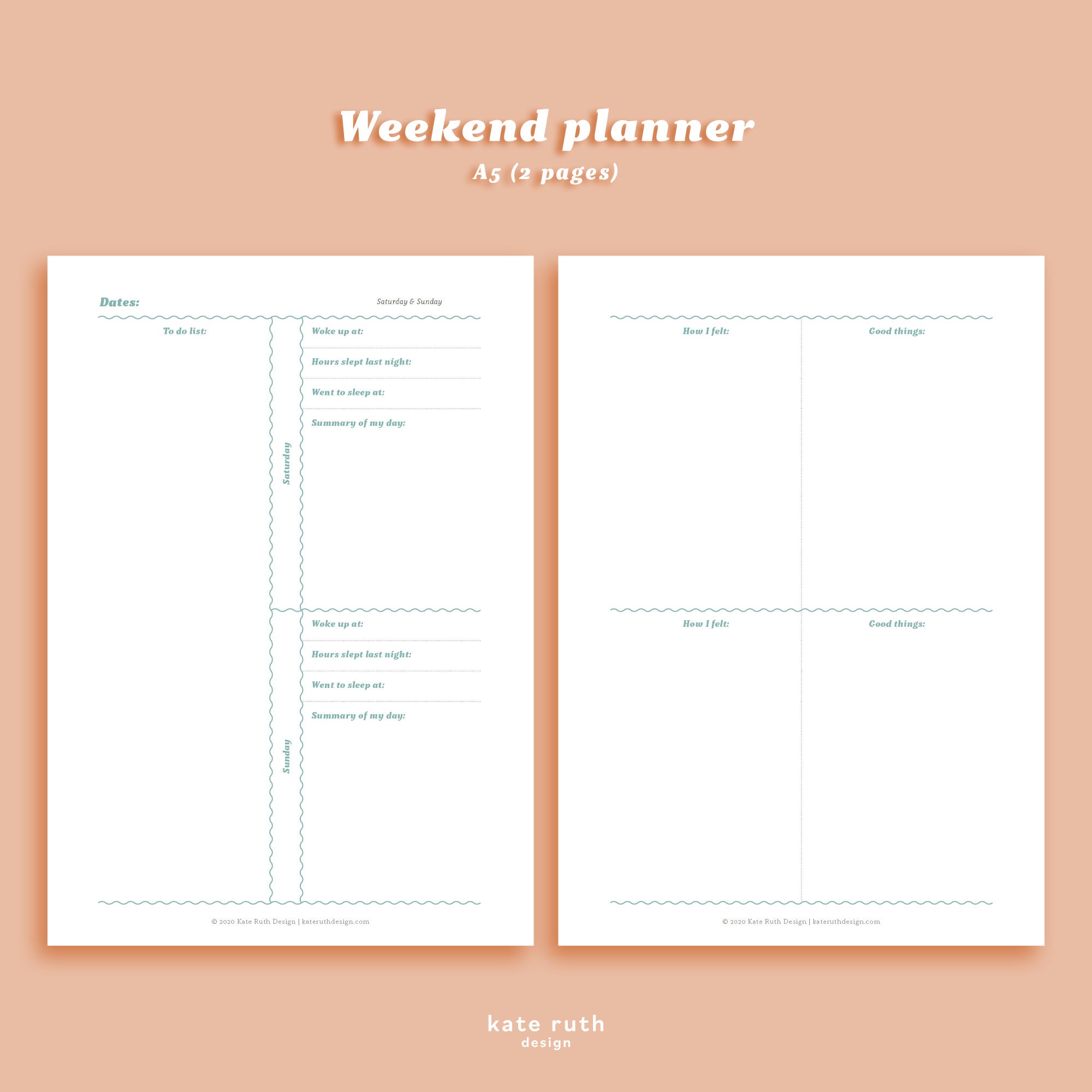 Weekend Planner Printable - Etsy