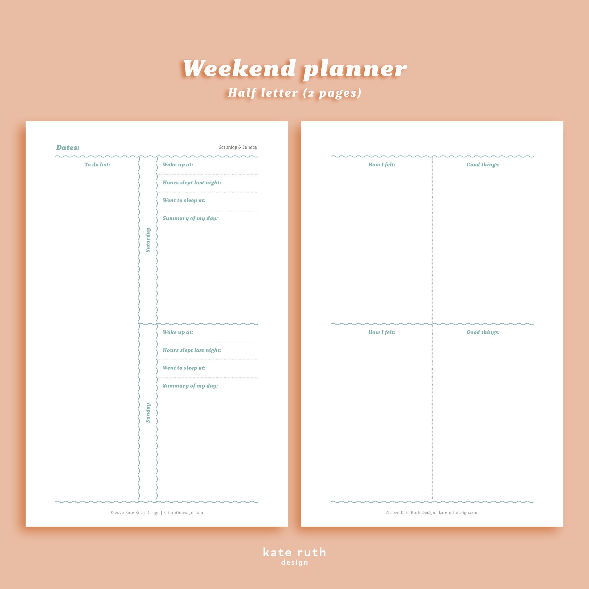 Weekend Planner Printable - Etsy