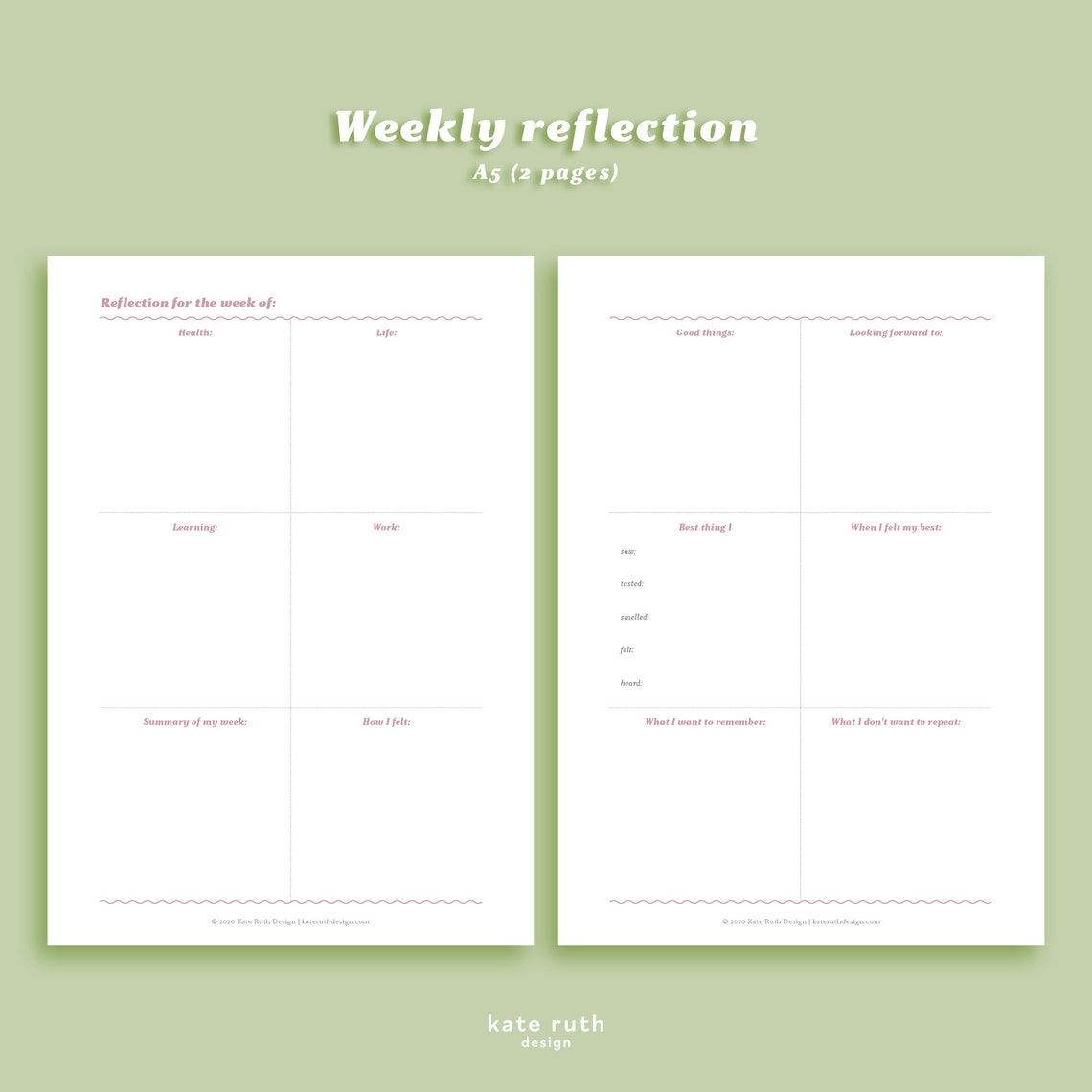 Weekly Reflection Printable - Etsy