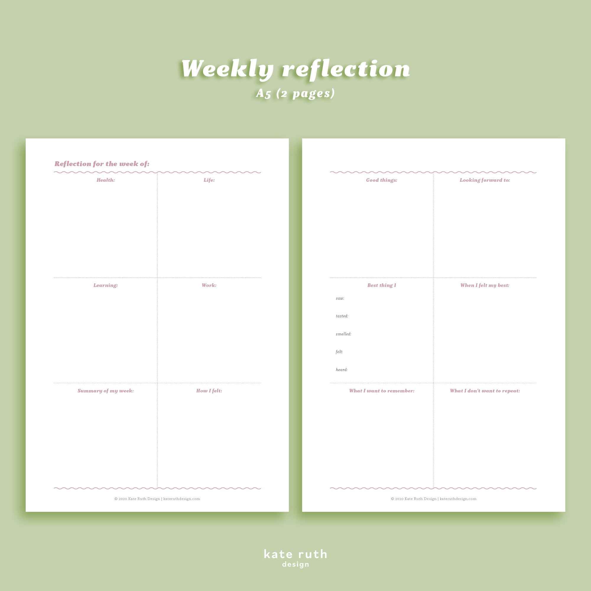 Weekly Reflection Printable - Etsy