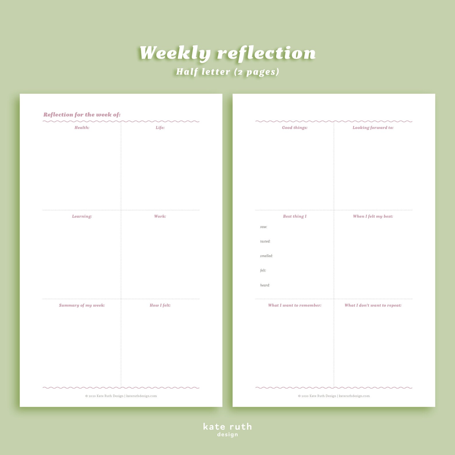 Weekly Reflection Printable - Etsy