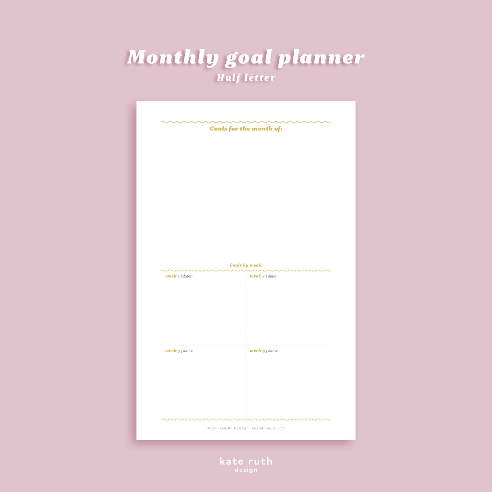 Monthly Goal Planner Printable - Etsy