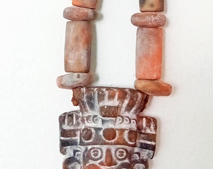 Tlaloc Aztec Necklace, Zapoteca Azteca Chichimeca Handmade Ceramic ...