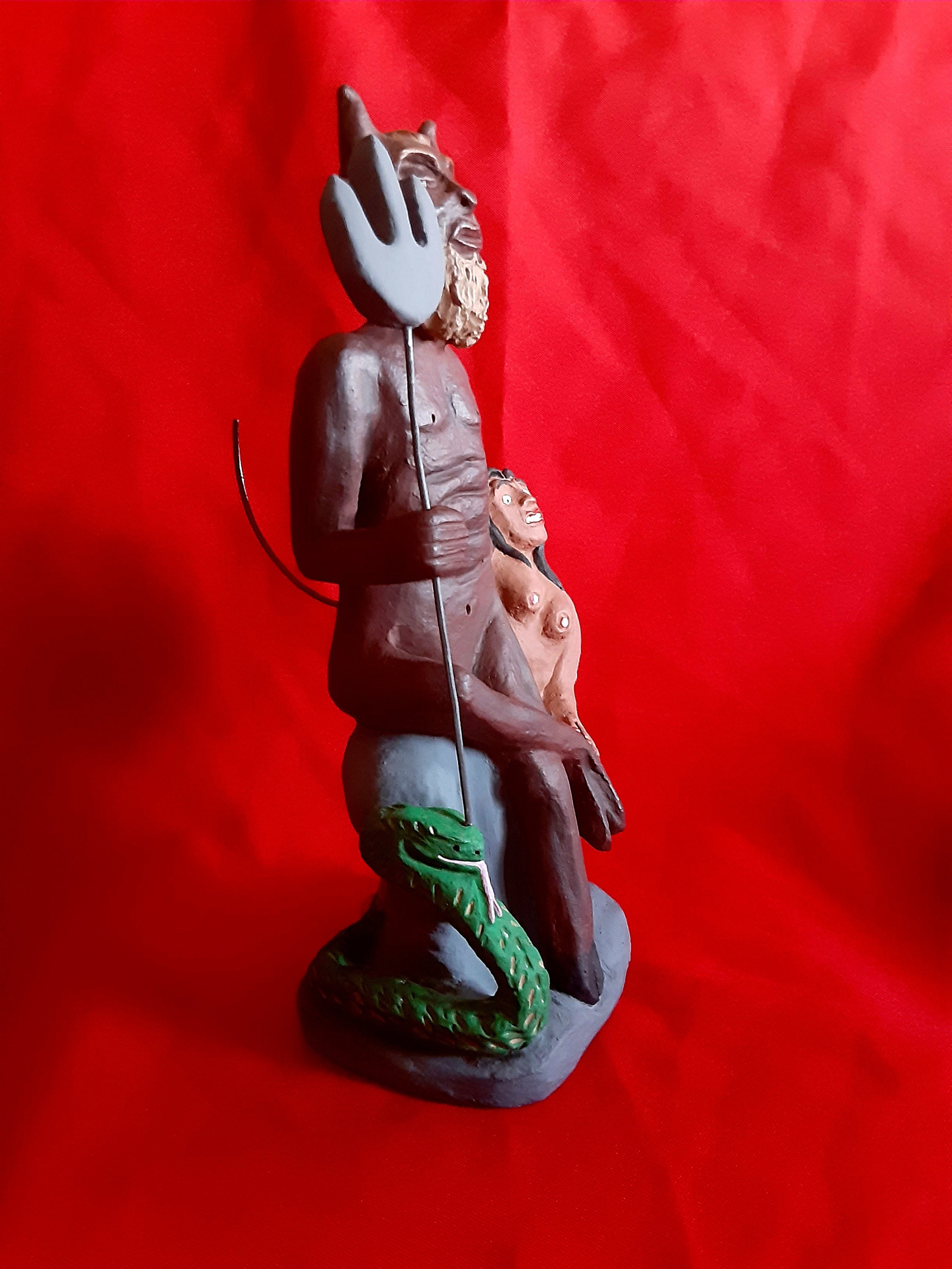 AMOR PROHIBIDO Oaxaca Diablo Devil Figure Statue Clay Ceramic | Etsy