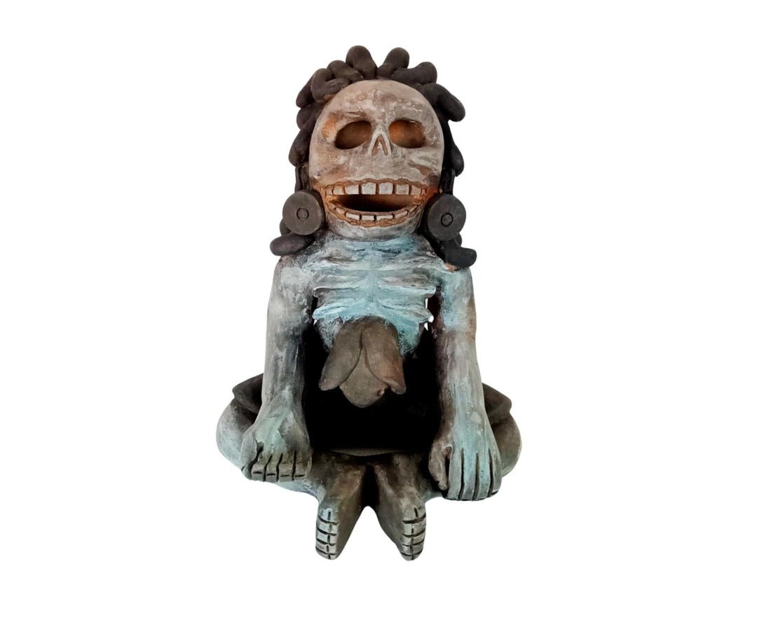 Mictlantecuhtli Figure, Lord of Mictlān. Mexica Aztec Death God Clay ...