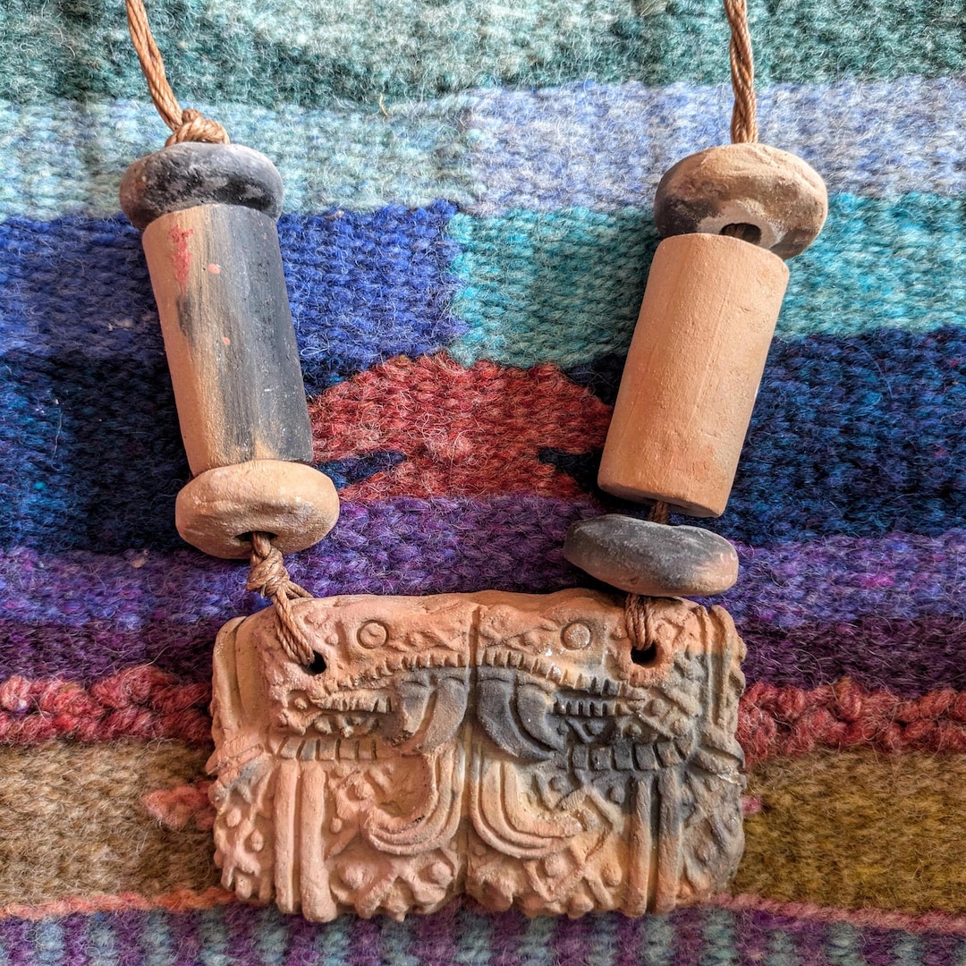 Coatlicue Necklace, Mexica Aztec Serpent Goddess Ceramic Ethnic Jewelry ...
