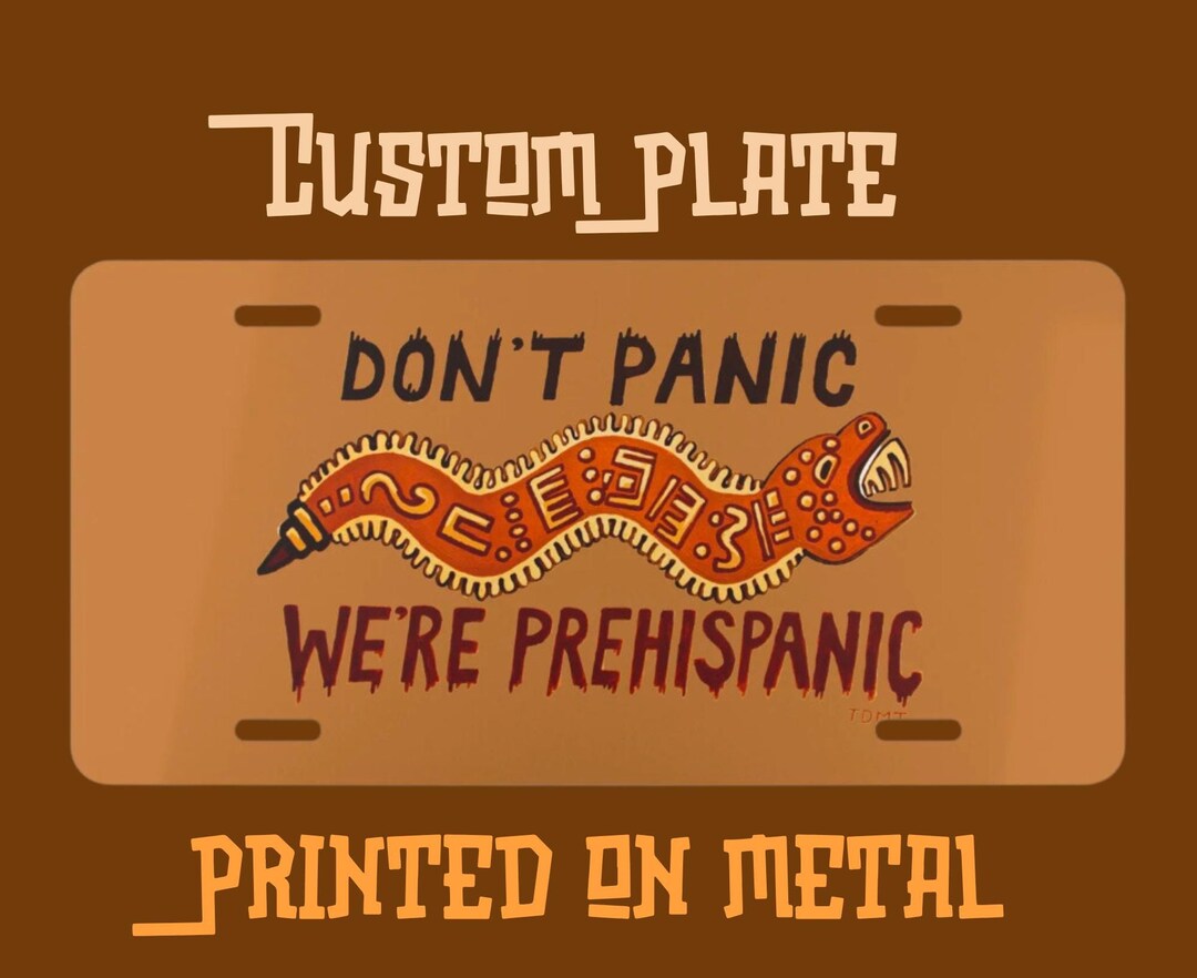 Aztec Mexican License Plate, Prehispanic Mayan Chicano Custom Gift, Car ...