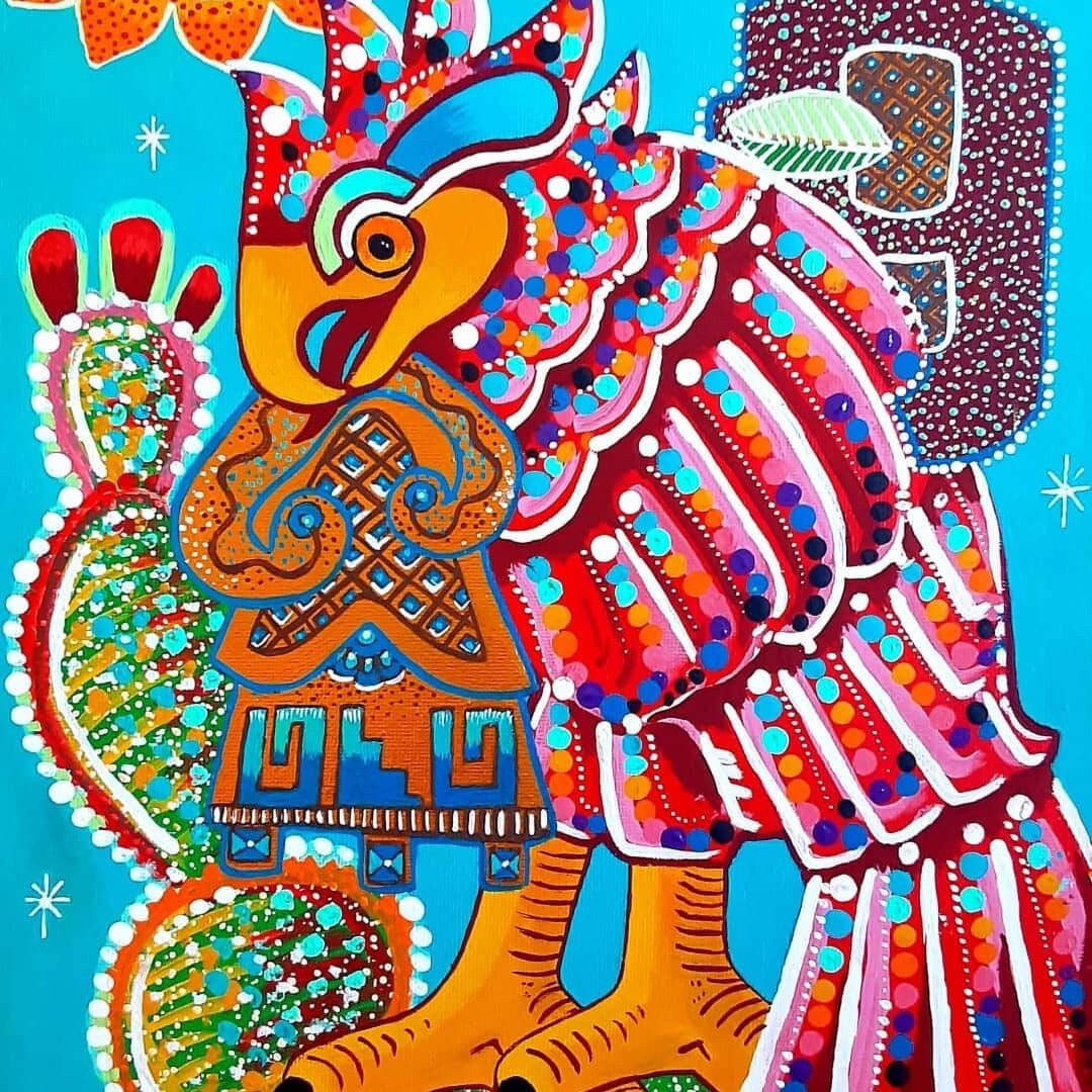 Aztec Eagle Art Cuauhtli Y Nopal Mexica Chicano Chicana Painting Aztec ...