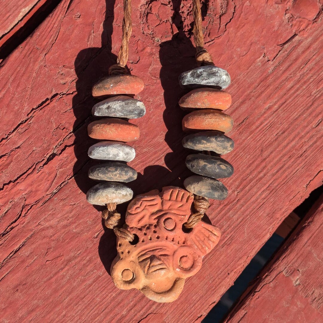 Aztec Necklace, Mexica Zapoteca Azteca Totonaca Maya Handmade Ceramic ...