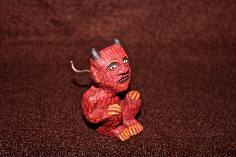 Diablo Devil Figure Statue Clay Ceramic Decoration Altar Decor Oaxacan ...