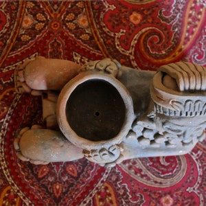 Chac Mool Azteca Mexica Teotihuacan Ceramic Incensiario Incense Burner ...