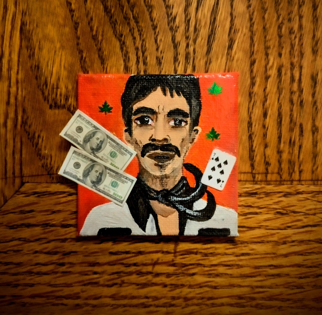 Jesus Malverde Altar Painting Original Art, Acrylic on Canvas, Small ...