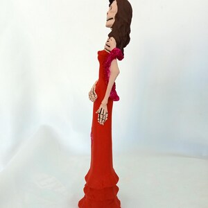 Santa Muerte Red Elegant Tall Catrina Figure, Red Holy Death Resin ...