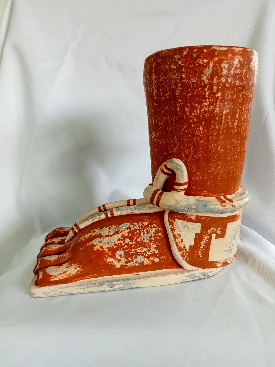 Aztec Ceramic Mexican Prehispanic Pottery Foot Altar Mayan Clay ...
