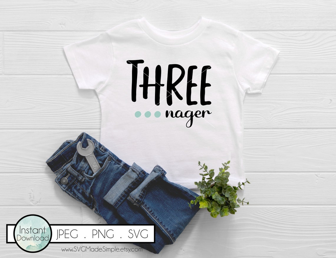 Threenager SVG for Commercial Use and Instant Download Baby | Etsy