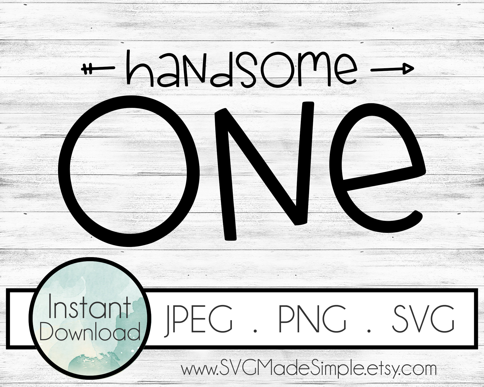 Handsome One SVG for Commercial Use and Instant Download Baby | Etsy