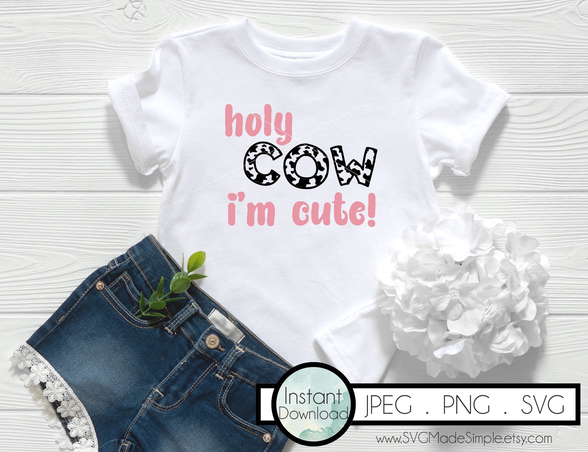 Holy Cow SVG for Commercial Use and Instant Download Baby SVG | Etsy
