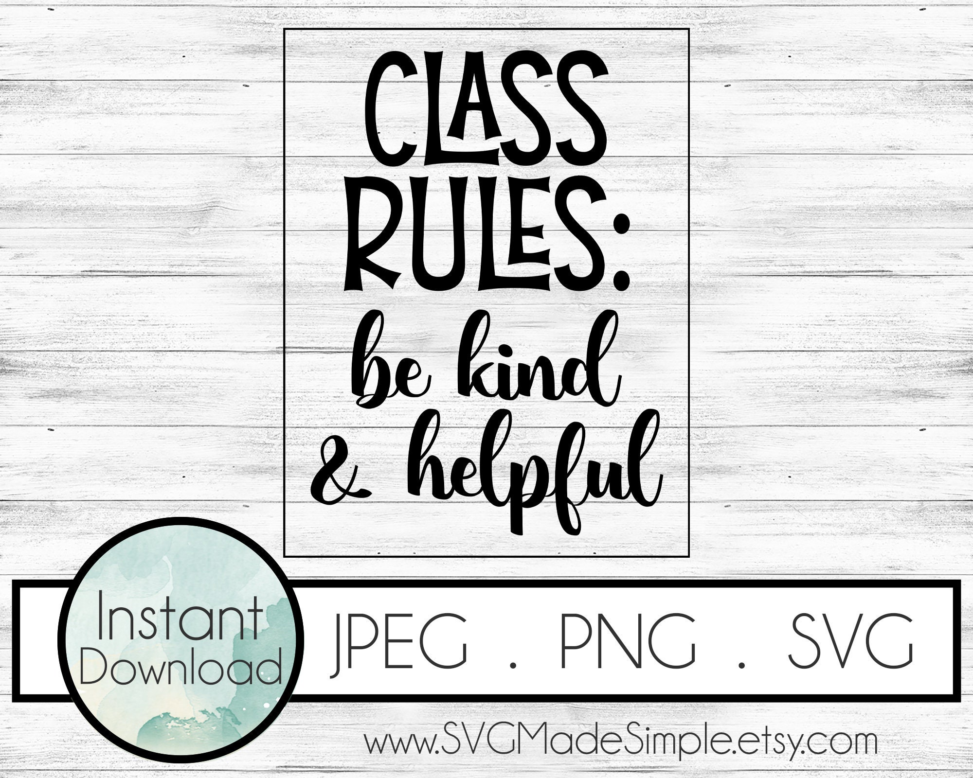Class Rules SVG for Commercial Use and Instant Download | Etsy