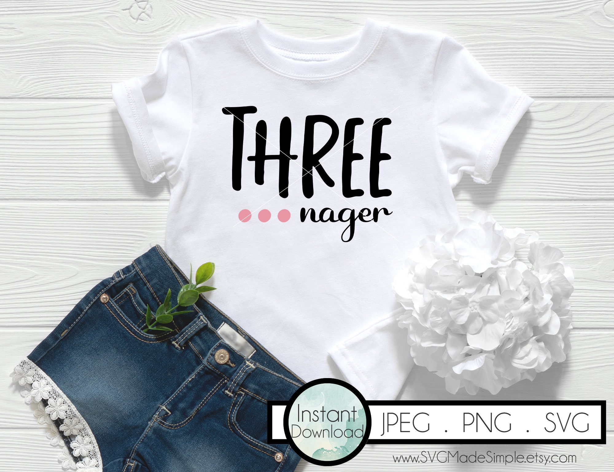 Threenager SVG for Commercial Use and Instant Download Baby | Etsy