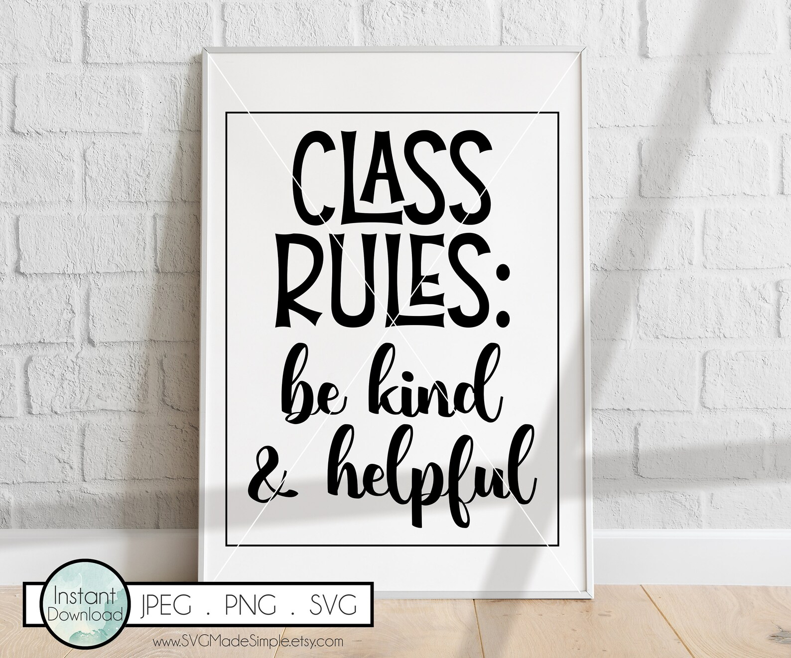 Class Rules SVG for Commercial Use and Instant Download | Etsy