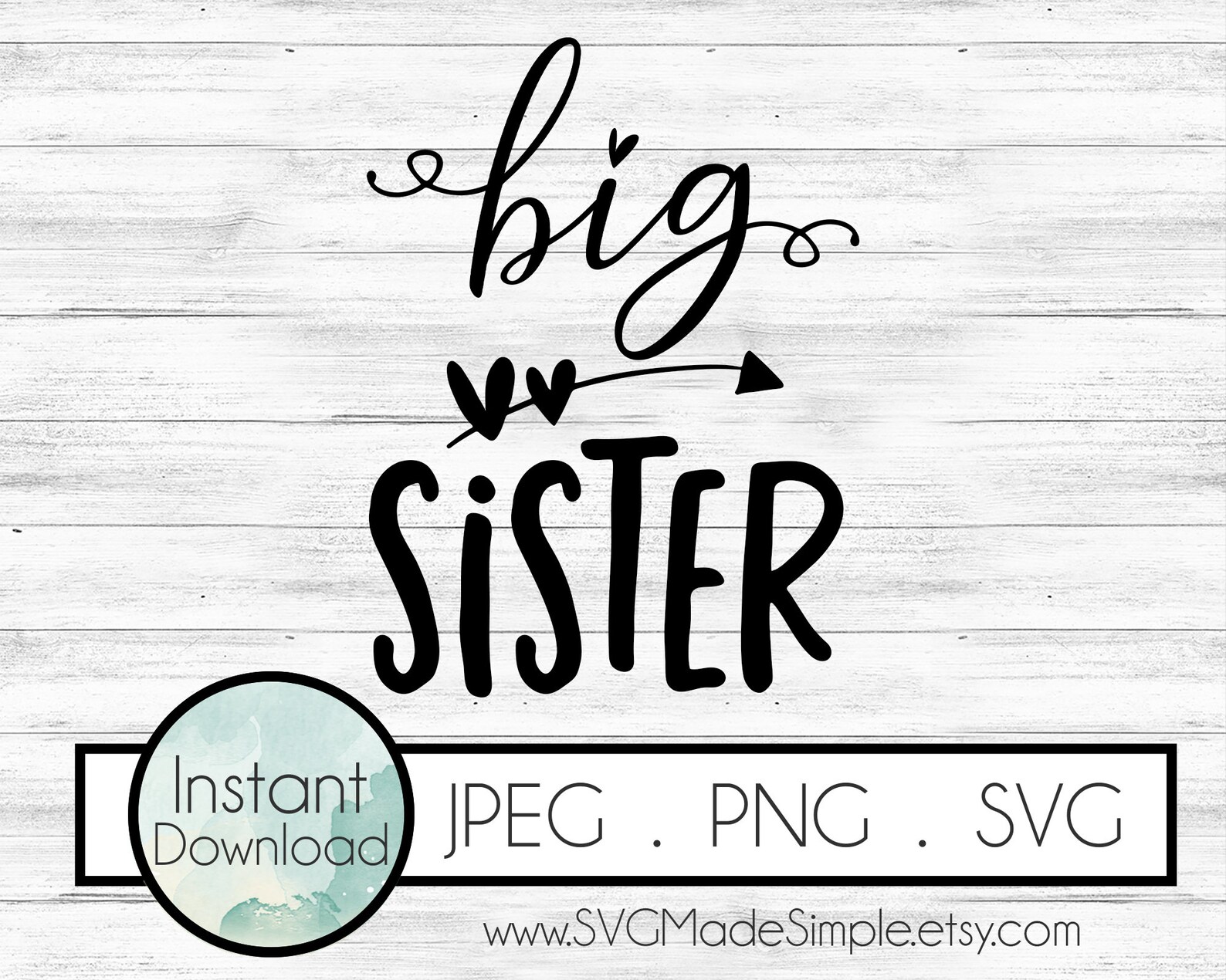 Hermana mayor SVG para uso comercial y descarga instantánea | Etsy