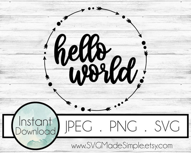 Hello World SVG for Commercial Use & POD Baby SVG Cut Files - Etsy