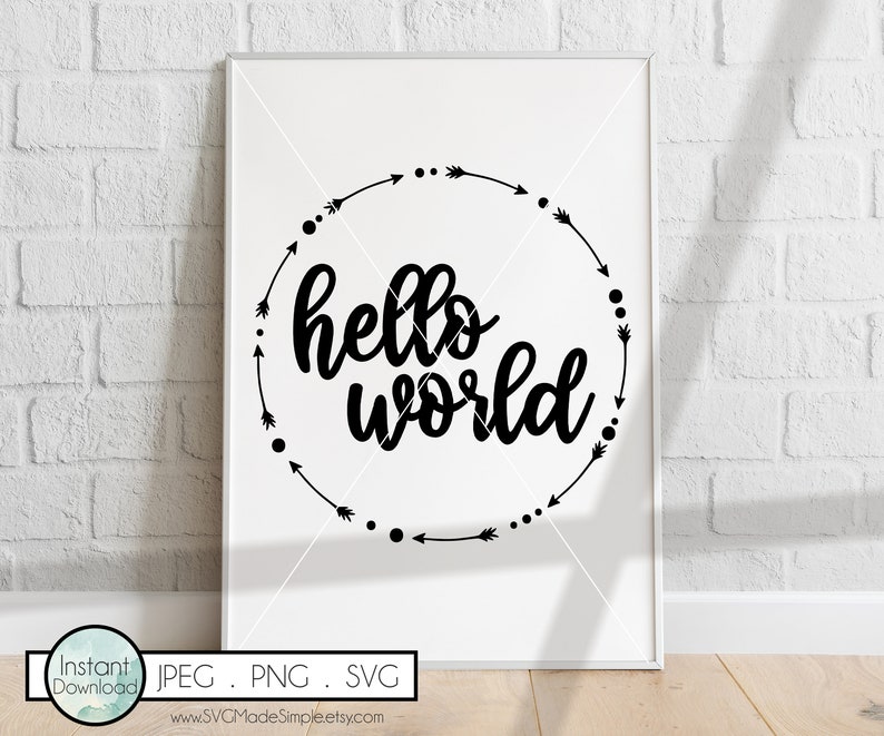 Hello World SVG for Commercial Use & POD Baby SVG Cut Files - Etsy