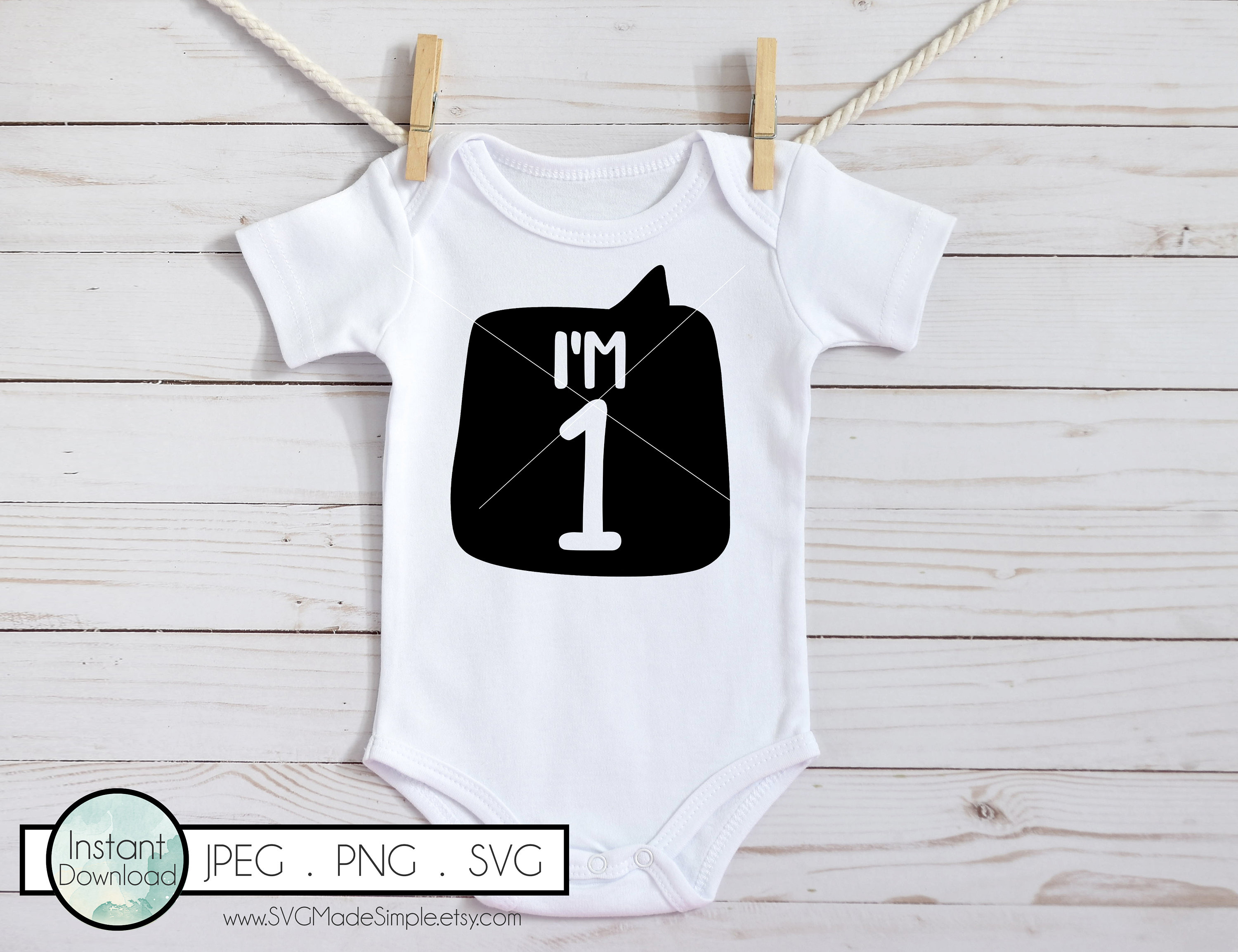 I'm ONE SVG for Commercial Use and Instant Download Baby - Etsy