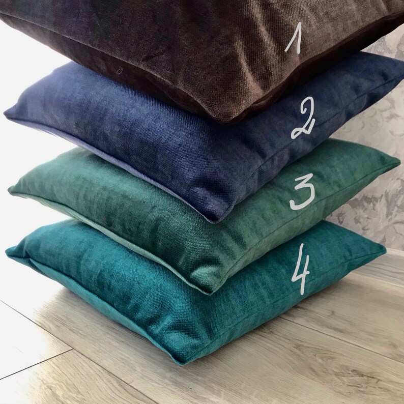 Very Thick Turquoise Pillow Cover Brown Pillow Cover | Etsy