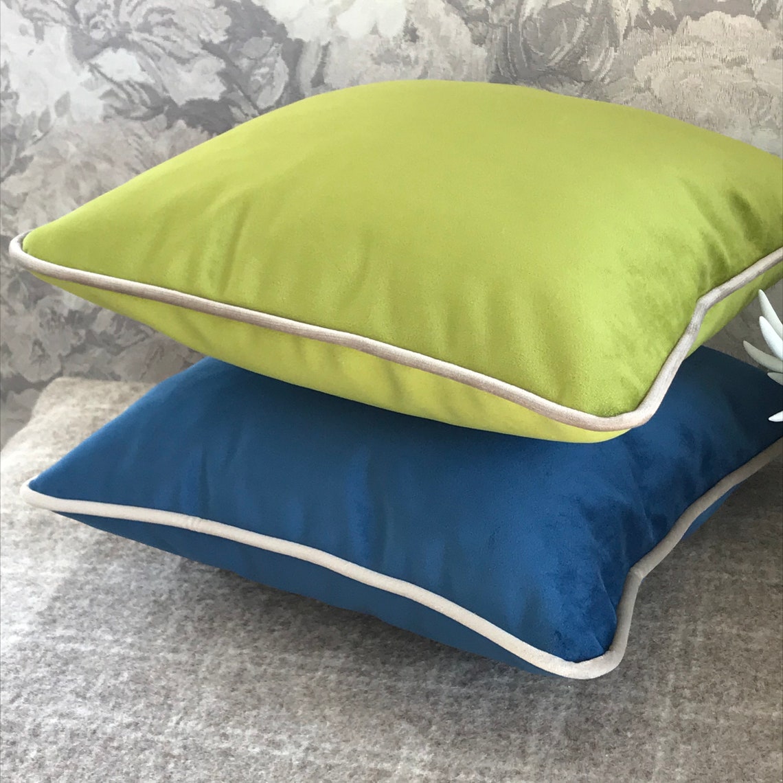 Green Apple Velvet Pillow Cover Green Throw Pillow Covers - Etsy