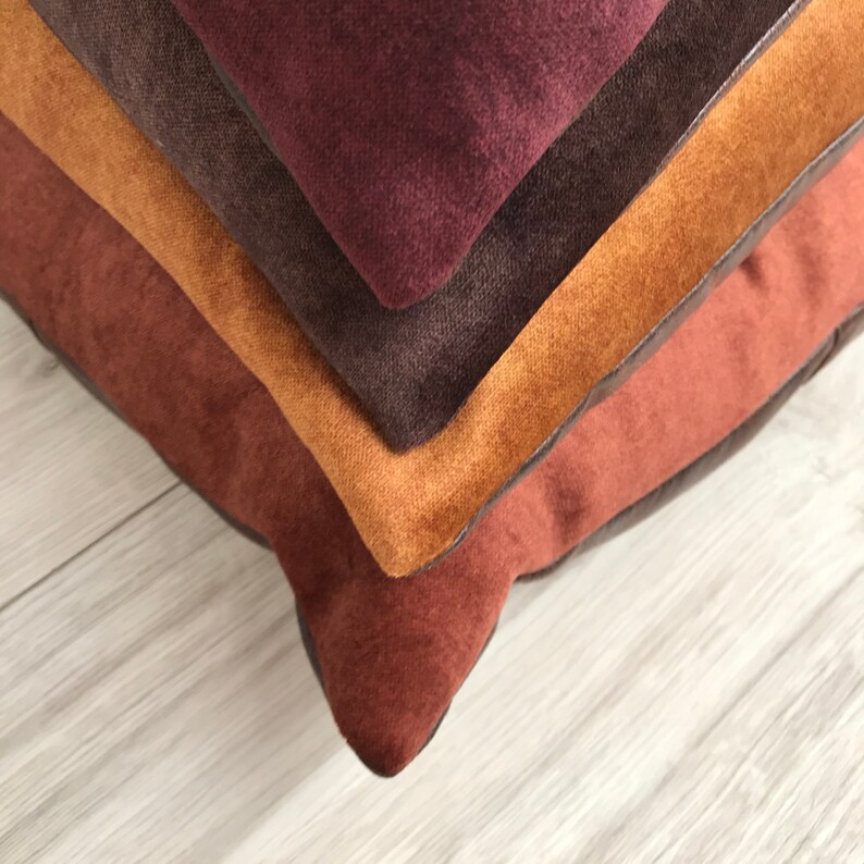 Brown Rust Throw Pillow Cover Thick Brown Rust Velvet Pillow - Etsy