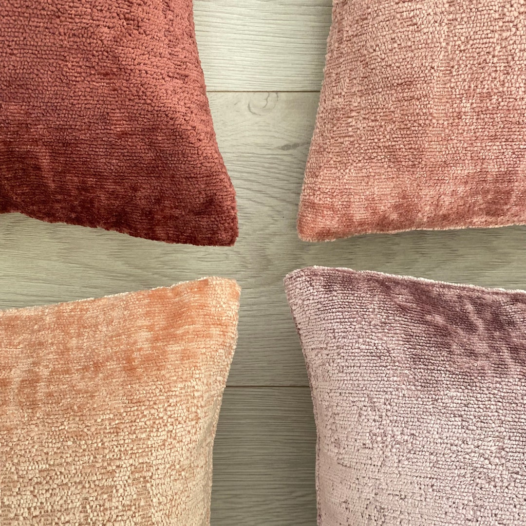 Soft and Puffy Dusty Rose Pillow Cover, Textured Peach Pillow, Soft ...