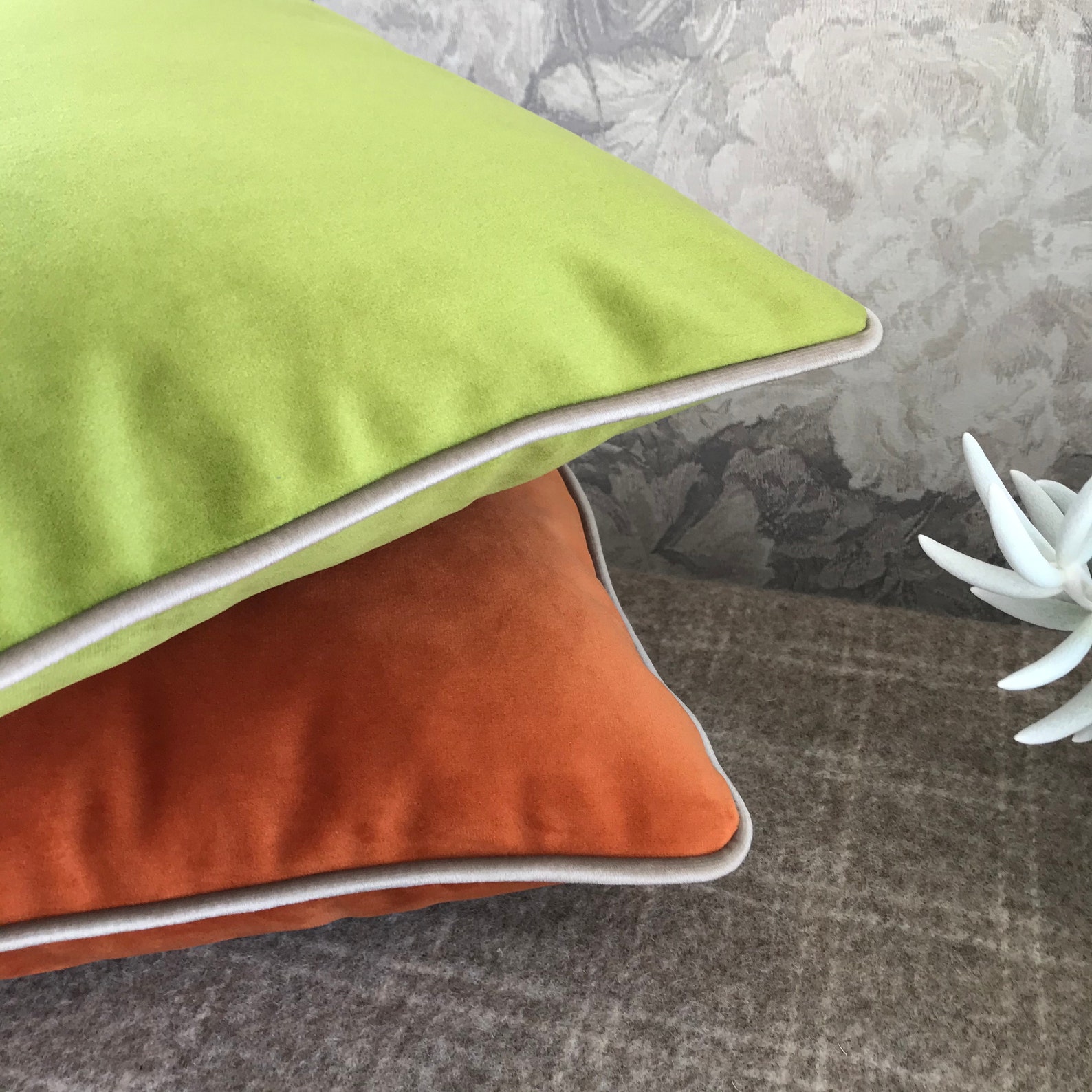 Green Apple Velvet Pillow Cover Green Throw Pillow Covers - Etsy