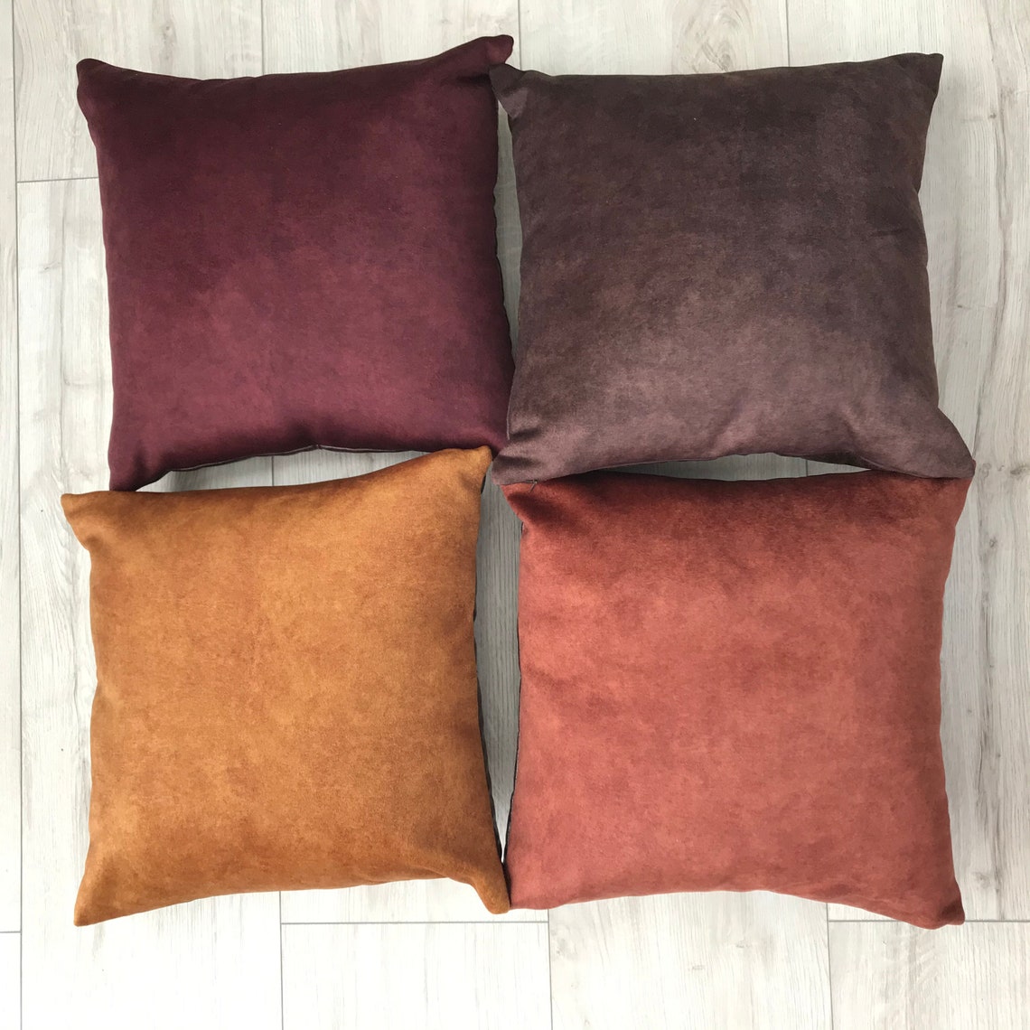 Brown Rust Throw Pillow Cover Thick Brown Rust Velvet Pillow - Etsy
