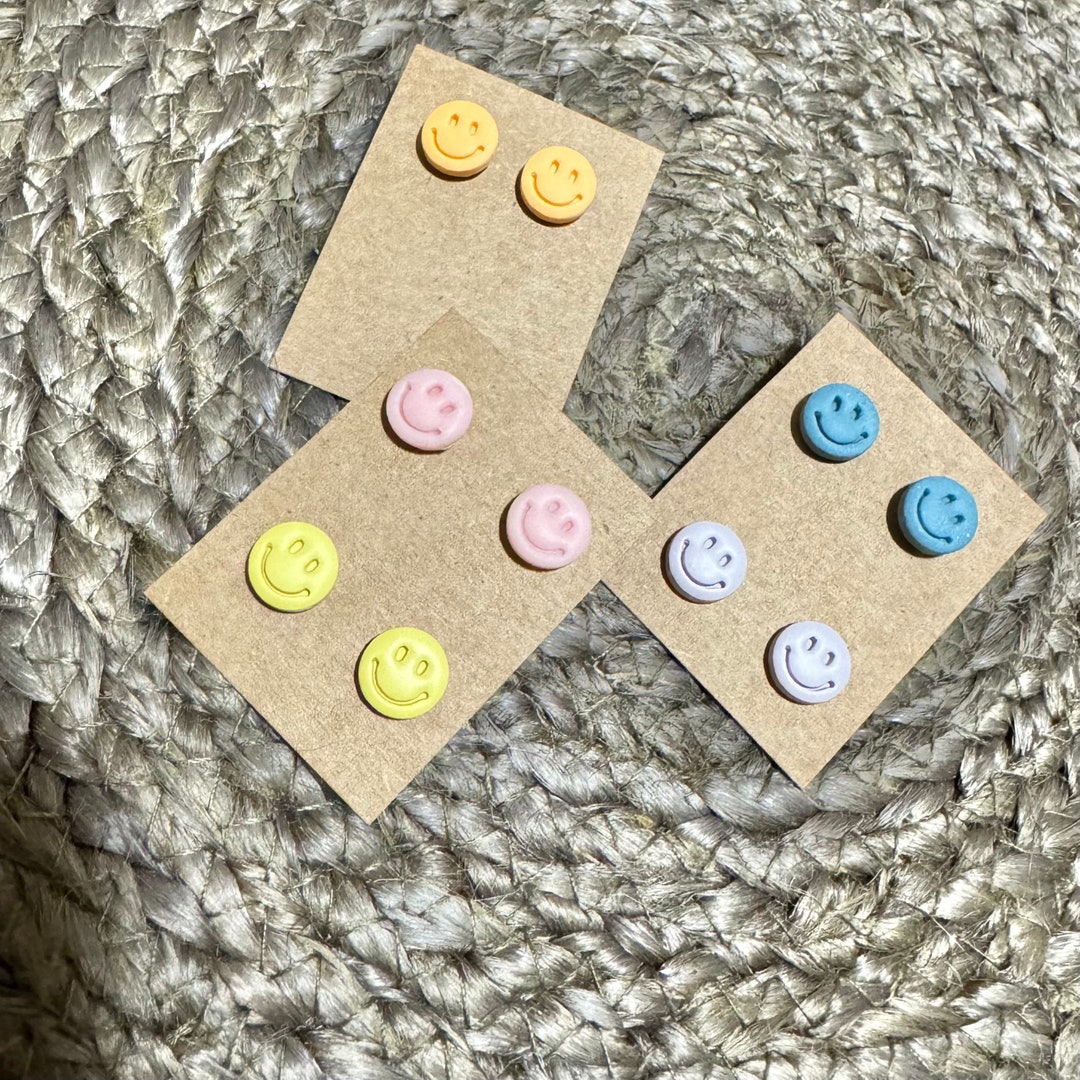 Smiley Studs - Etsy