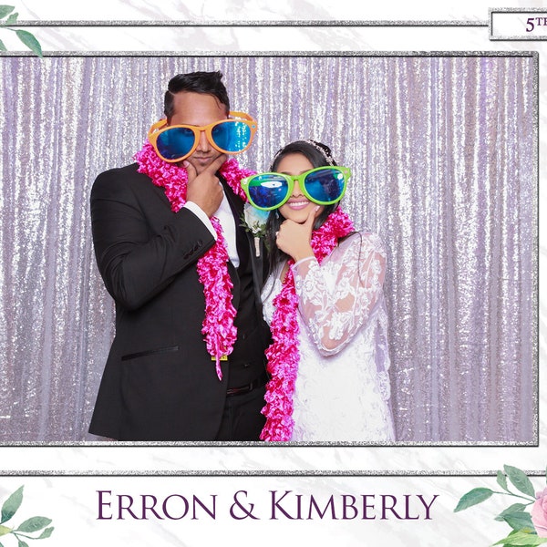 Purple Floral Photo Booth Template - Etsy