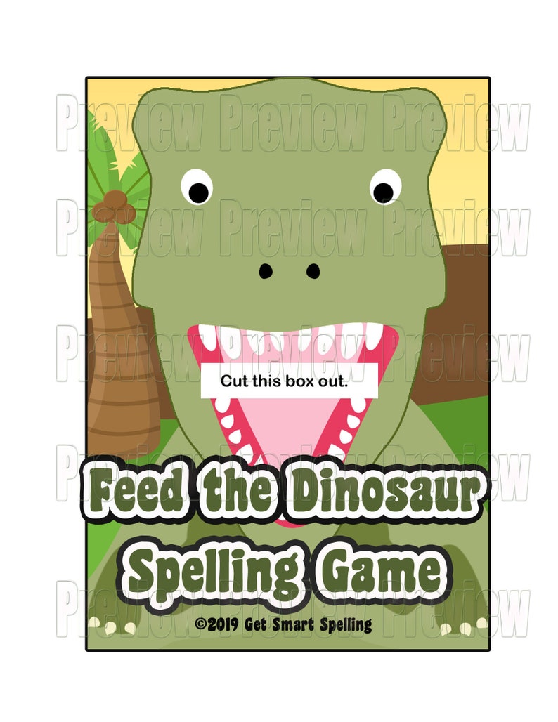 Printable Feed the Dinosaur Spelling Game Spelling Words Teacher ...