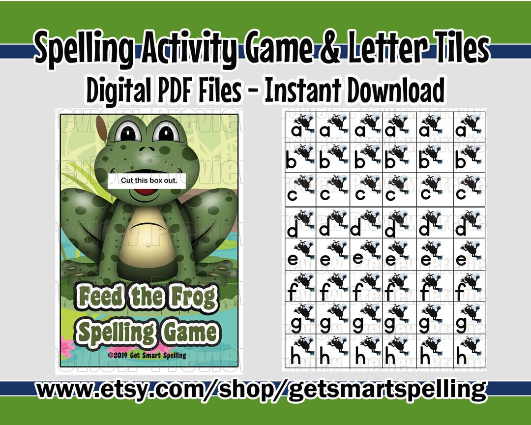 Printable Feed the Frog Spelling Game Spelling Words Teacher - Etsy
