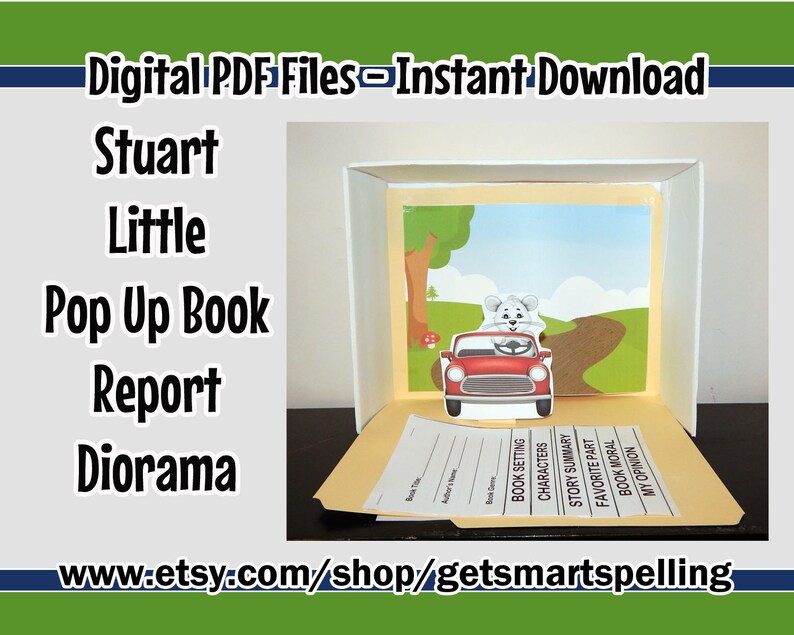 BOOK REPORT Stuart Little Pop up Diorama Book Report Homeschool Reading ...
