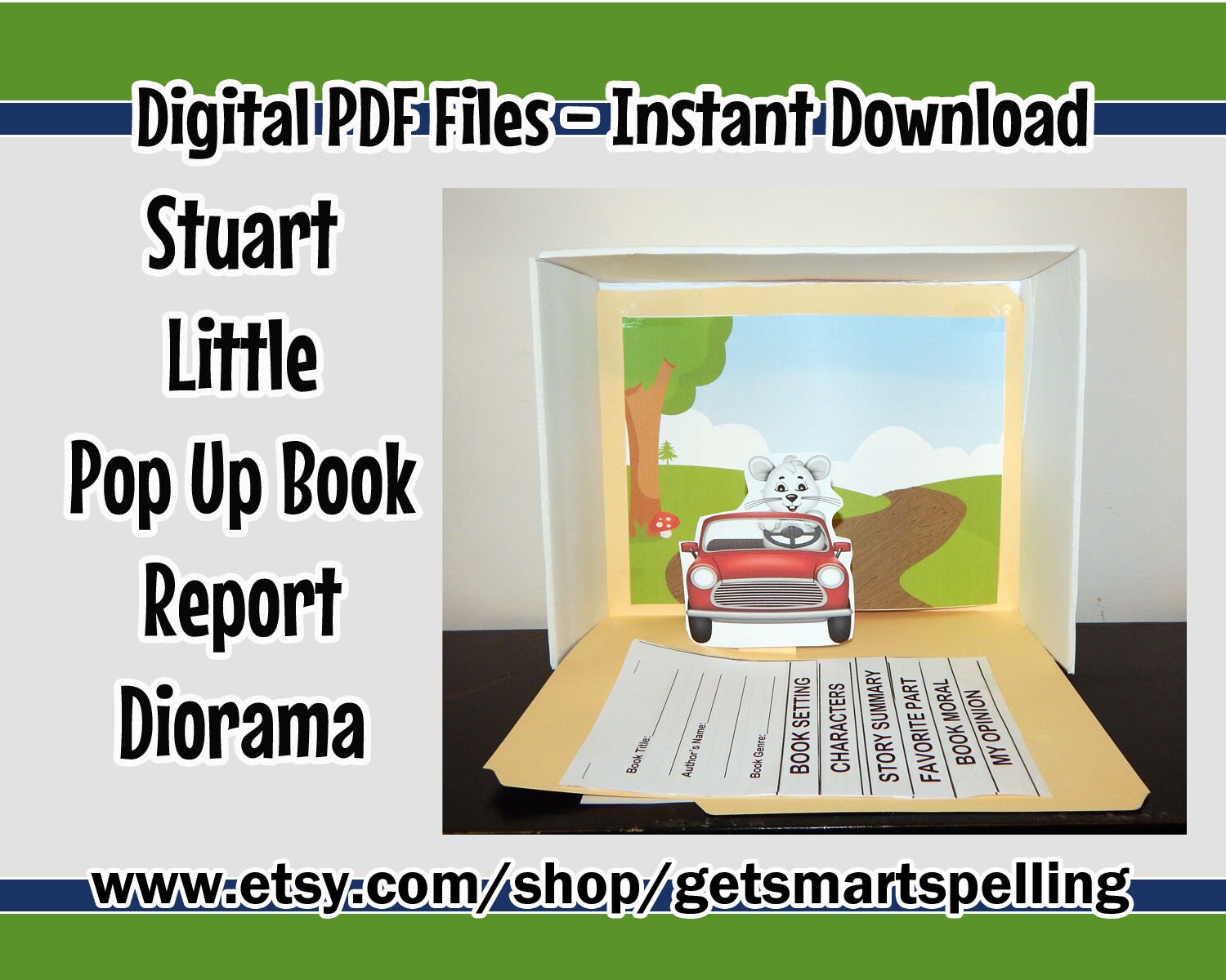 BOOK REPORT Stuart Little Pop up Diorama Book Report Homeschool Reading ...